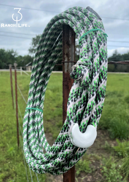 5/16 Waxed Cotton Ranch Rope: Green, Black, & White – 310 Ranch Life