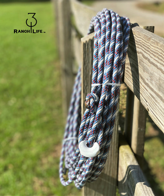 5/16 Waxed Cotton Ranch Rope: Red, White, & Blue – 310 Ranch Life